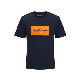 Jack & Jones Jack & Jones Junior T-Shirt 'JJCOLE' Jungen Gr&ouml;&szlig;e 128 navy / orange / wei&szlig;