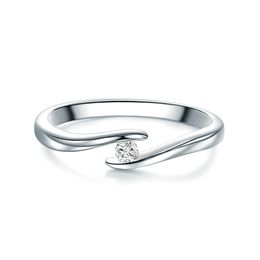 Trilani Ring Damen Gr&ouml;&szlig;e 58 silber / transparent