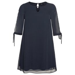 sheego Kleid Damen Gr&ouml;&szlig;e 46 nachtblau Winterkleid
