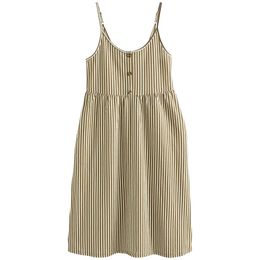 next Sommerkleid Damen Gr&ouml;&szlig;e 48 khaki / wei&szlig;
