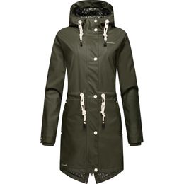 Navahoo Funktionsjacke 'Flower of Ocean' Damen Gr&ouml;&szlig;e XL khaki / wei&szlig;