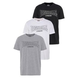 Lonsdale T-Shirt 'Beanley' Herren Gr&ouml;&szlig;e L grau / schwarz / wei&szlig;