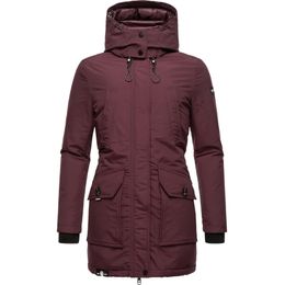 Navahoo Winterjacke Damen Gr&ouml;&szlig;e M dunkellila / schwarz / wei&szlig;
