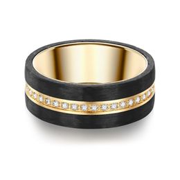 Trilani Ring Damen Gr&ouml;&szlig;e 51 goldgelb / schwarz / transparent