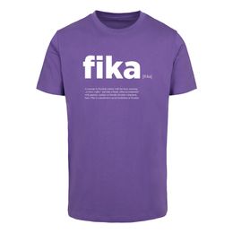 Mister Tee T-Shirt 'Fika' Herren Gr&ouml;&szlig;e L lila / wei&szlig;