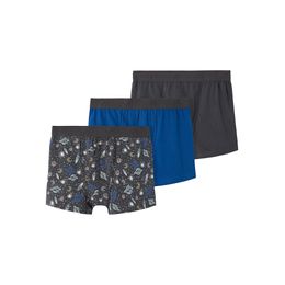 name it Boxershorts Jungen Gr&ouml;&szlig;e 122 blau / hellgelb / hellgrau / dunkelgrau