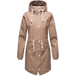 Navahoo Regenjacke 'Tropical Storm' Damen Gr&ouml;&szlig;e XXL taupe / dunkelgr&uuml;n / orange / wei&szlig;