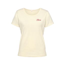 Vivance Shirt 'Vivance' Damen Gr&ouml;&szlig;e S/M creme / rot