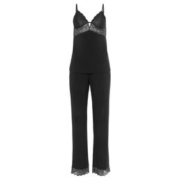 Lascana Pyjama Damen Gr&ouml;&szlig;e XS schwarz Winterkleid