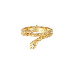 Elli Ring 'Schlange' Damen Gr&ouml;&szlig;e 58 gold / transparent