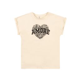 Only Girls T-Shirt M&auml;dchen Gr&ouml;&szlig;e 146/152 beige / schwarz