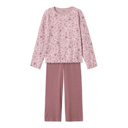 name it Schlafanzug M&auml;dchen Gr&ouml;&szlig;e 146/152 mauve / pastelllila / rosa / wei&szlig;