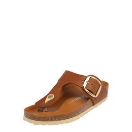Birkenstock Zehentrenner 'Gizeh' Damen Gr&ouml;&szlig;e 38 braun / gold