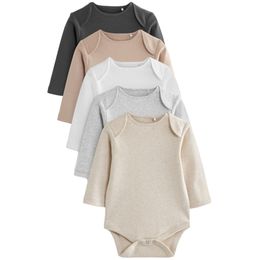 next Strampler 'Essential' Jungen Gr&ouml;&szlig;e 92 beige / anthrazit / graumeliert / wei&szlig;