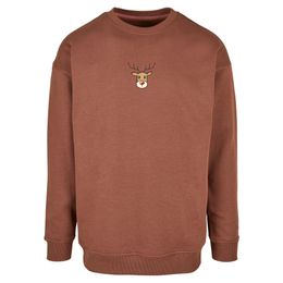 Merchcode Sweatshirt 'Christmas Cute Deer' Herren Gr&ouml;&szlig;e S beige / kastanienbraun / rot / schwarz