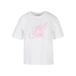 Miss Tee T-Shirt 'Girl Gang' Damen Gr&ouml;&szlig;e S hellpink / wei&szlig;