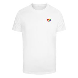 Mister Tee Shirt 'Double Hearts Pride' Herren Gr&ouml;&szlig;e 4XL gelb / lila / feuerrot / wei&szlig;
