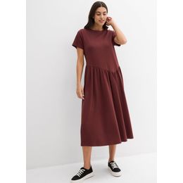 bonprix Jersey-Kleid aus reiner Bio-Baumwolle, braun, 100% Baumwolle