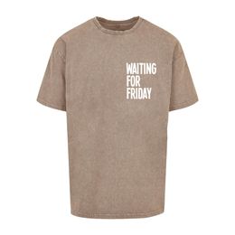 Mister Tee T-Shirt 'Waiting For Friday' Herren Gr&ouml;&szlig;e XL beige / wei&szlig;