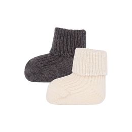 Ewers Socken M&auml;dchen Gr&ouml;&szlig;e 27/30 anthrazit / wollwei&szlig;