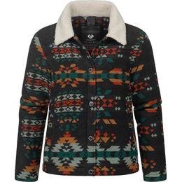 Ragwear Jacke 'Walinea Ikat' Damen Gr&ouml;&szlig;e S dunkelgr&uuml;n / dunkelorange / rot