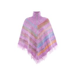 Ebeeza Cape Damen Gr&ouml;&szlig;e XL/XXL hellblau / lavendel / orangemeliert / ros&eacute;