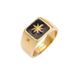 Kuzzoi Ring 'Siegel' Herren Gr&ouml;&szlig;e 60 gold / schwarz