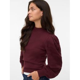 V&eacute;ro Moda VERO MODA Damen Strickpullover "VMNEWLIMONE LS HIGHNECK PULLOVER BOO"winetasting, Gr. M, unifarben, Strick, Obermaterial: 52% Viskose, 28% Polyester,
