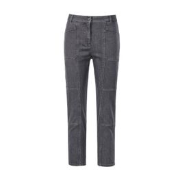 GOLDNER Damen Chinohose "Kurzgr&ouml;&szlig;e Jeans mit Wascheffekt", grau, Gr. 24, Obermaterial: 50% Baumwolle CO. 40% Lyocell CLY. 7% Elastomultiester ELE. 3%