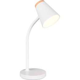 LED Tischleuchte "PONGO, LED Tischleuchte m. Kippschalter, 4,5W 500 Lumen 3000K warmwei&szlig;", 1, H: 36cm, 1 Stk.wei&szlig;, REALITY LEUCHTEN, Leuchten,