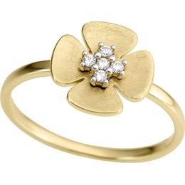 Firetti Damen Fingerring "Schmuck Geschenk Gold 333 Damenring Goldring Blume Bicolor", 18, Gelbgold 333, 1,55mm, gelb, Gelbgold 333, Fingerringe, mit