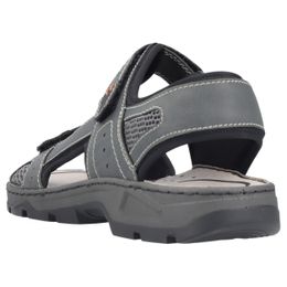 Rieker Herren Riemchensandale, Gr. 40, grau, Lederimitat, Textil, Schuhe, Sommerschuh, Klettschuh, Outdoorschuh, in Trekking-Optik
