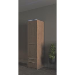 Kleiderschrank Priess, B:48cm H:193cm T:54cm, braun, Holzwerkstoff, Schlafzimmer, Schr&auml;nke, "Schrank Garderobe W&auml;scheschrank Barcelona in 5 Breiten",