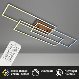 LED Deckenleuchte "CCT LED Deckenleuchte, schwarz, Holz, LED/60W"wei&szlig;, neutral, Briloner Leuchten, Leuchten