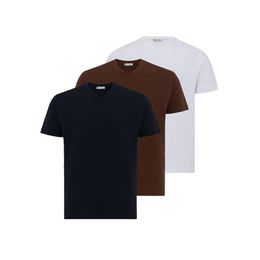Dandalo T-Shirt Herren Gr&ouml;&szlig;e XXL nachtblau / braun / wei&szlig;