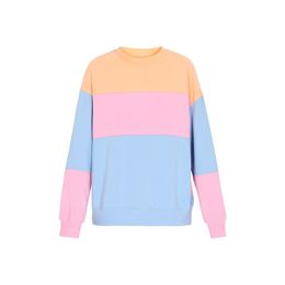 swirly Sweatshirt 'Back To School' Damen Gr&ouml;&szlig;e XXL hellblau / pastellorange / rosa