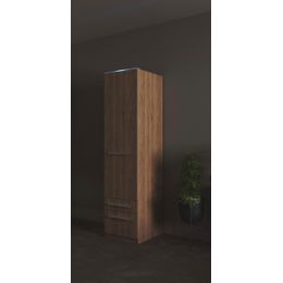 Kleiderschrank Priess, B:48cm H:193cm T:54cm, braun, Holzwerkstoff, Schlafzimmer, Schr&auml;nke, "Schrank Garderobe W&auml;scheschrank Barcelona in 5 Breiten",