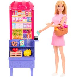 Barbie Kinder Anziehpuppe "Barbie Malibu Marktstand Spielset", bunt, Kunststoff, Stoff, Puppen
