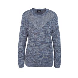 GOLDNER Damen Strickpullover "Pullover Pullover mit Glanzgarn", blau, Gr. 48, Obermaterial: 82% Baumwolle CO. 18% metallisierte Fasern MTF., Pullover