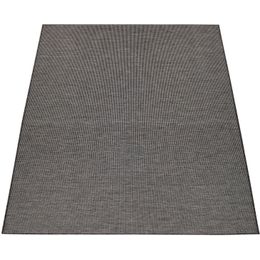 Teppich Paco Home, B:120cm H:4mm L:160cm, grau, Polypropylen (PP), Wohnzimmer, Teppiche, "Sonset", Flachgewebe, meliert, In- und Outdoor geeignet,
