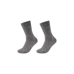 Camano Damen Socken "Socken 2er Pack", Gr. 35, grau, 75% Polyacryl, 16% Polyester, 7% Wolle, 2% Elasthan, meliert, Socken