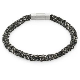 Maria Rzewuska Designerschmuck Armband gestrickt, Silber oxidiert