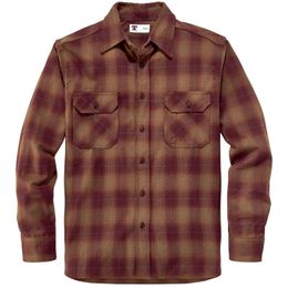 TELLASON Herren-Flanellhemd L Orange-Rot
