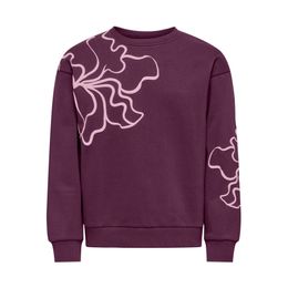 KIDS Only M&auml;dchen Sweatshirt "KOGODESSA L/S O-NECK BOX UB CP SWT", rosa, Gr. 122, bedruckt, Sweatware, Obermaterial: 80% Baumwolle, 20% Polyester,