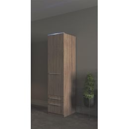 Kleiderschrank Priess, B:48cm H:193cm T:54cm, braun, Holzwerkstoff, Schlafzimmer, Schr&auml;nke, "Schrank Garderobe W&auml;scheschrank Barcelona in 5 Breiten",