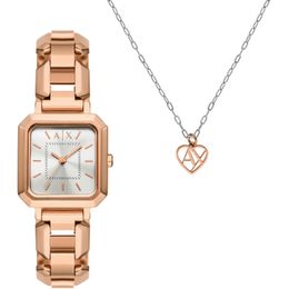 Armani Exchange Damen Quarzuhrros&eacute;goldfarben, Armbanduhren, Armbanduhr, Damenuhr, Edelstahlarmband, Ideal auch als Geschenk