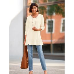Classic Basics Damen Longshirt "Longshirt", beige, Gr. 40, unifarben, 95% Viskose, 5% Elasthan, Shirts