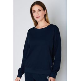 JOOP! JOOP Damen Sweatshirt "Comfort", Gr. 36, blau, Obermaterial: 80% Baumwolle, 20% Elasthan, unifarben, Sweatshirts, mit plakativem Logodruck auf der