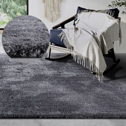 Hochflor-Teppich Hanse Home, B:160cm H:38mm L:230cm, grau, Polyester, Teppiche, "Olaf", Langflor, Shaggy, einfarbig, flauschig, weich, gl&auml;nzend,