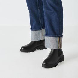 Tamaris Damen Chelseaboots, Gr. 40schwarz, Glattleder, Schuhe, Blockabsatz, Businessschuh, Herbstboots zum Schlupfen